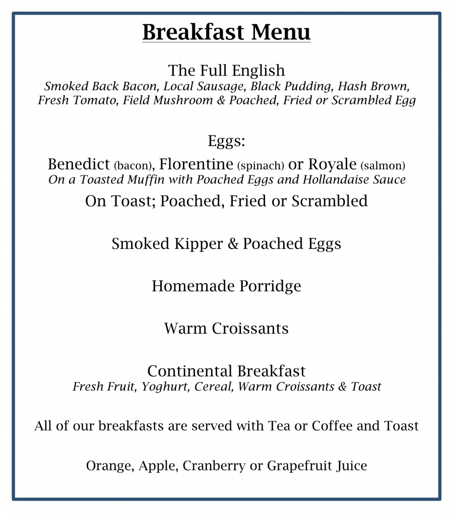 Microsoft Word – Breakfast Menu.docx | The Stiffkey Red Lion